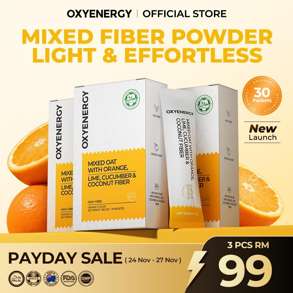OXYENERGY [T-Bundle] Orange Fit 10's, 1500mg High Dietary Fiber, Clean ...