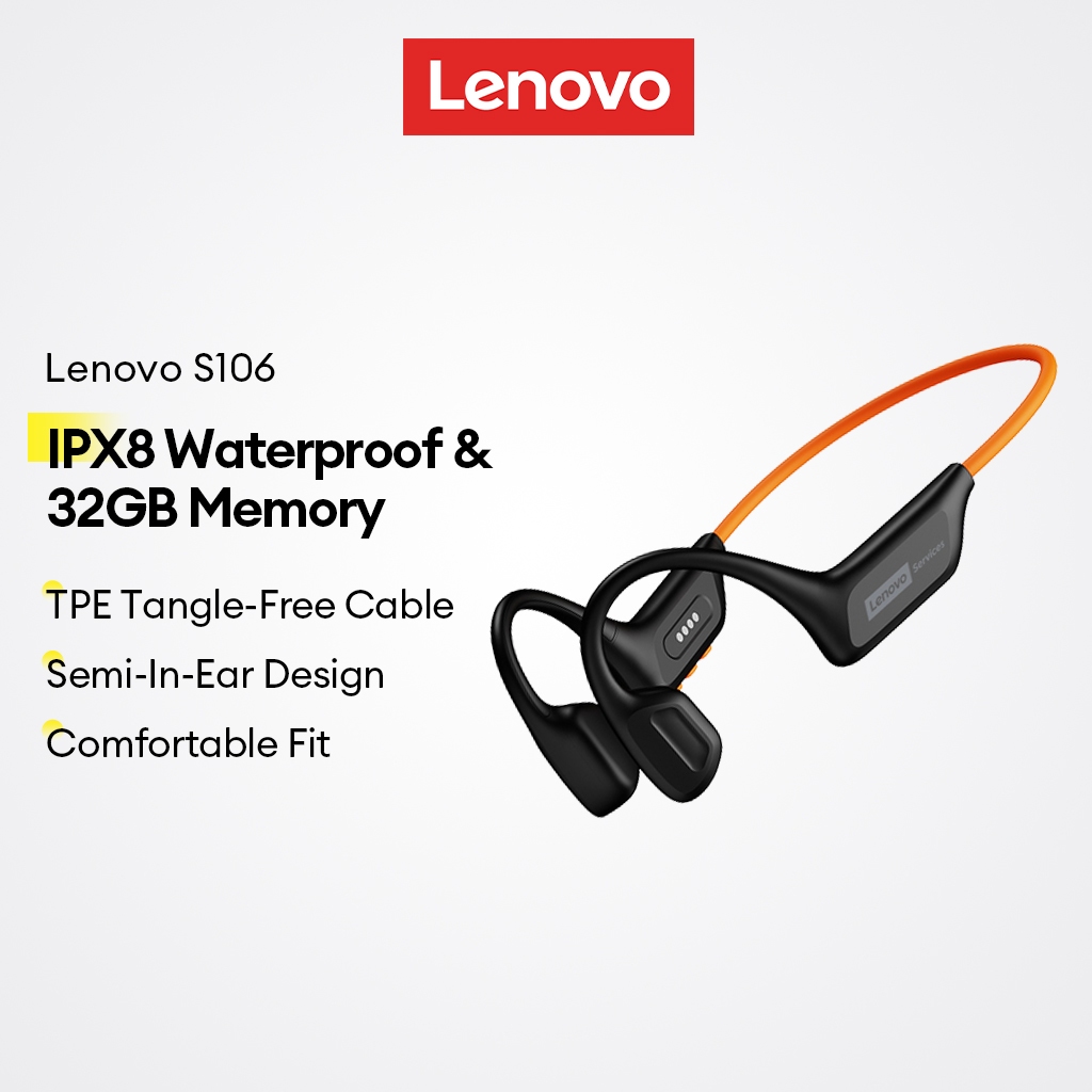 Lenovo S106 Bone Conduction Headphones and IPX8 Waterproof Swimming ...