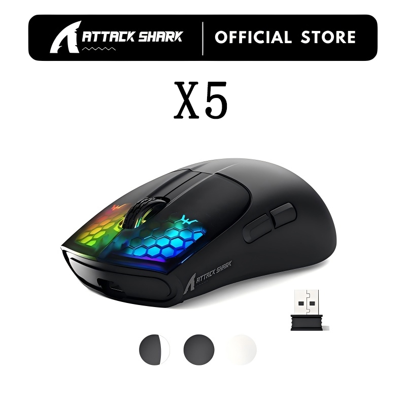 ATTACK SHARK X5 Wireless Gaming Mouse Rechargeable Battery Rgb Led ...