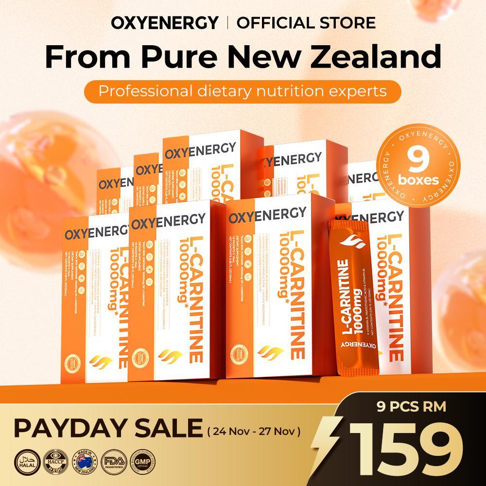 OXYENERGY [T-Bundle] L-Carnitine 10's, 10000mg, Supports Energy Production & Body Shape ...