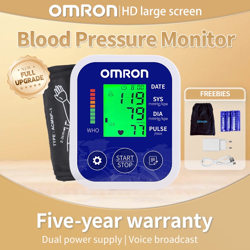 (5-year warranty)OMRON Blood Pressure Monitor Ucapan Ketepatan Tinggi ...