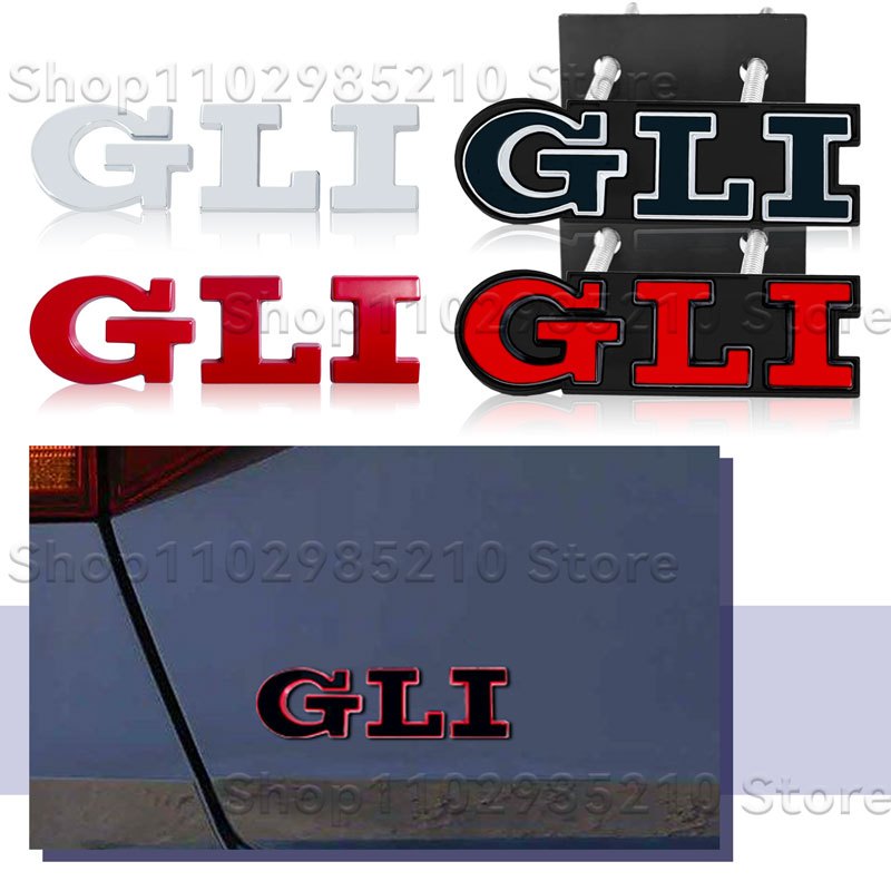 3D Metal Car Letters GLI Logo Front Grill Badge Rear Trunk Emblem ...