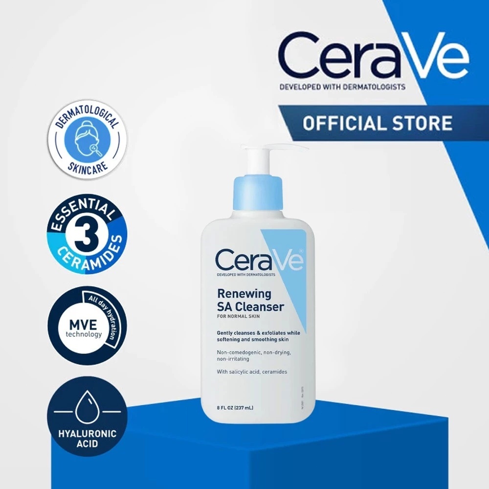 CeraVe Renewing SA Cleanser 237ml /473ml Gentle Exfoliation Salicylic ...
