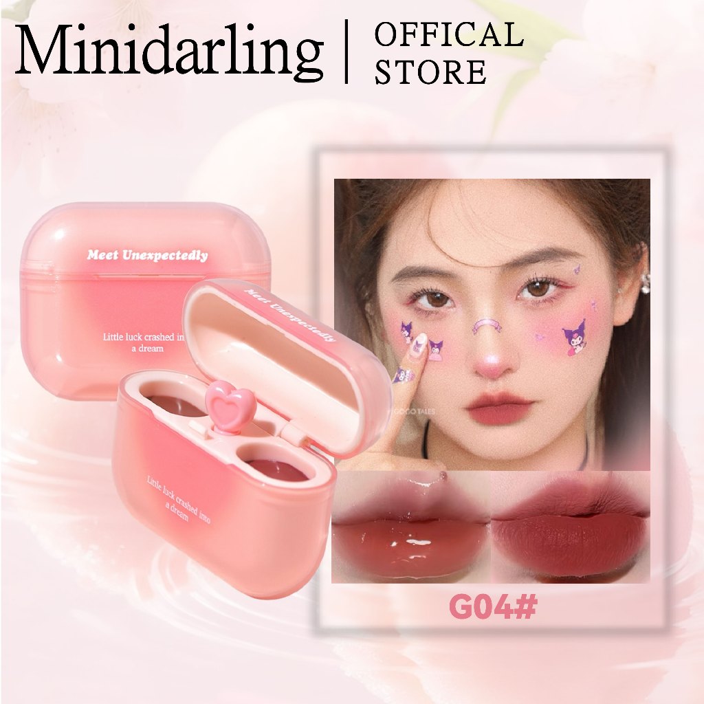 GOGO TALES 2 in 1 Jelly Water Lip Gloss + Matte Lip Mud Nude Airpod ...