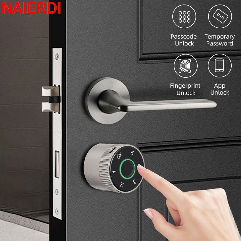 NAIERDI Smart Electronic Lock Cylinder Tuya App Fingerprint Password ...