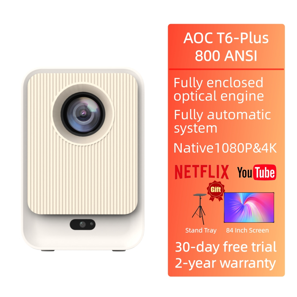 AOC T6 Plus Mini Projector Suitable for iOS and Android Phones 4K ...