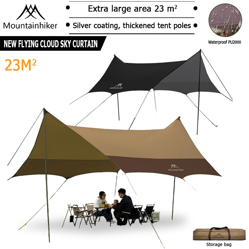 MOUNTAINHIKER Ultralight Outdoor Camping Awning, Octagonal Butterfly ...