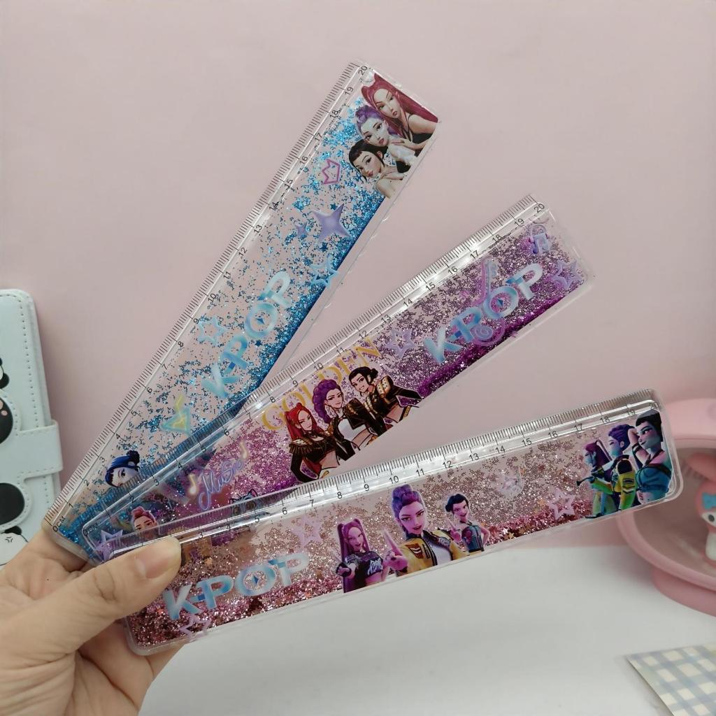 Beautiful 20cm KPop Demon Hunters Ruler For Kids Girls Student Cartoon ...