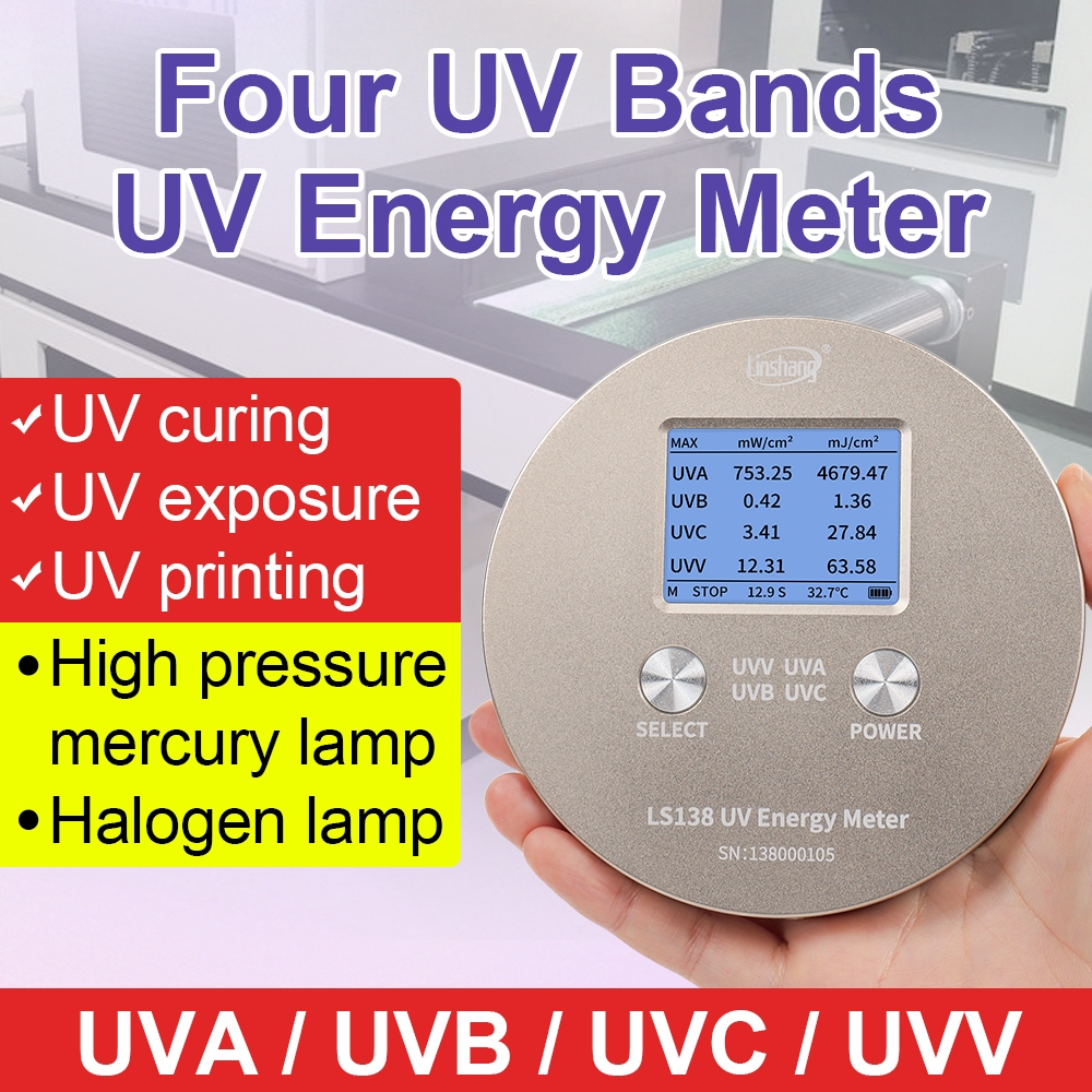 Linshang LS138 4-Channel UV Radiometer UVA UVB UVC UVV Intensity Meter ...
