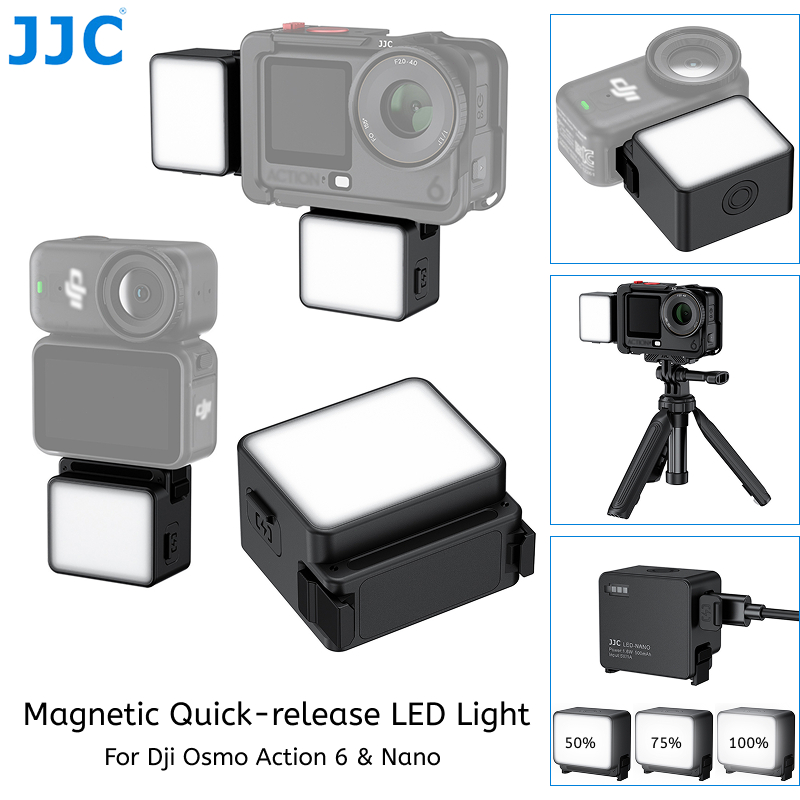 JJC Action 6 & Nano Mini LED Fill Light Dual-direction Magnetic Quick ...