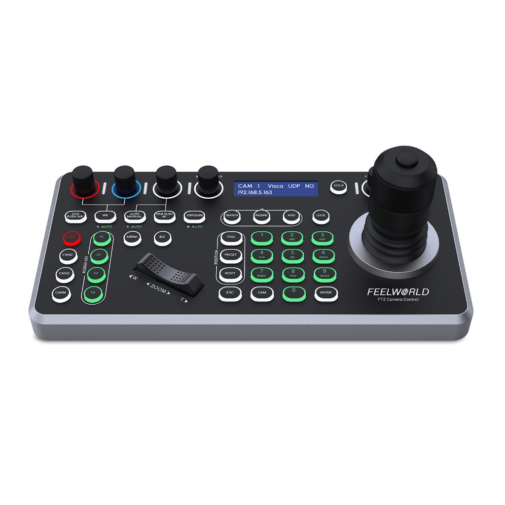 FEELWORLD KBC20 PTZ Camera Joystick Controller, LCD Screen 4D Joystick ...