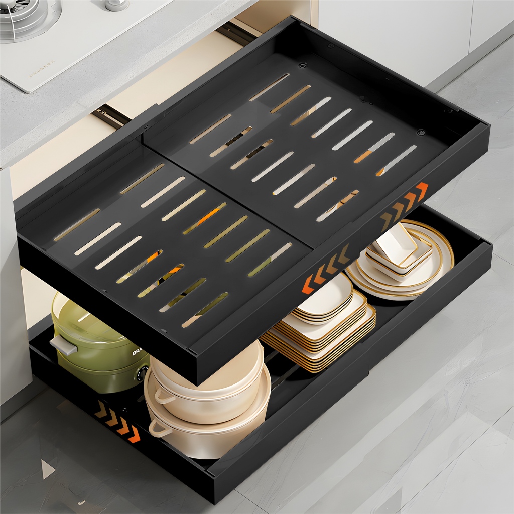 Telescopic drawer, pull -out drawer kitchens with 2 roll kitchen drawer ...
