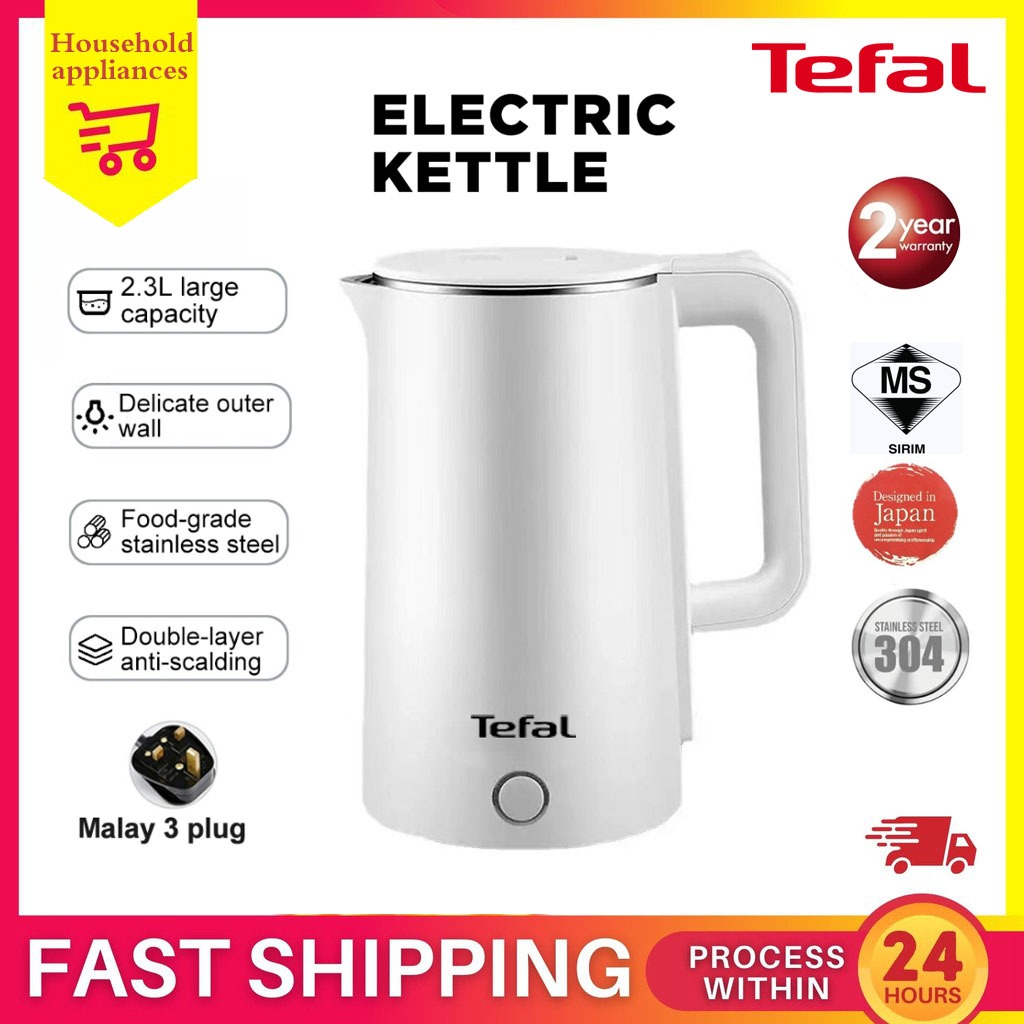Tefal 2.3L Electric Kettles Stainless Steel Boiler Heater, Hot Water ...