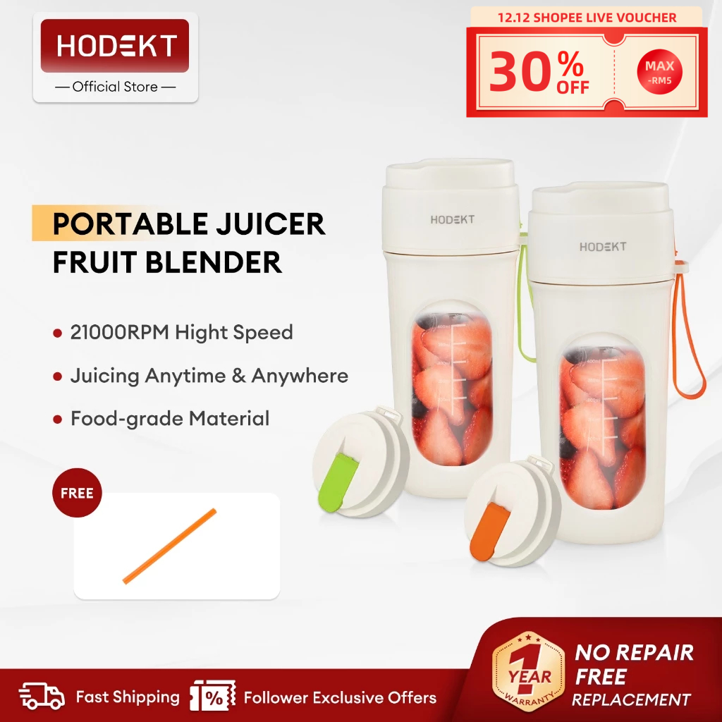 HODEKT Portable Juicer Cup 400ML Wireless Electric Juicer Type-C ...