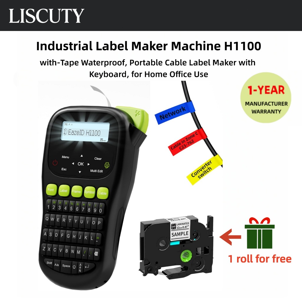 Industrial Label Maker Machine H1100,with-Tape Waterproof, Portable ...