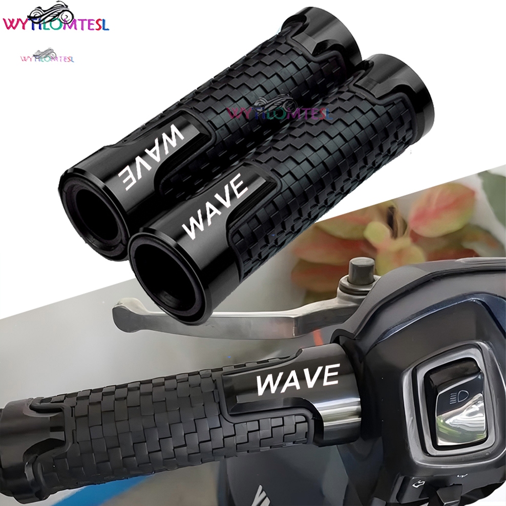 HONDA WAVE 110 Motorcycle Hand Grips CNC Aluminum Rubber Gel Handle ...