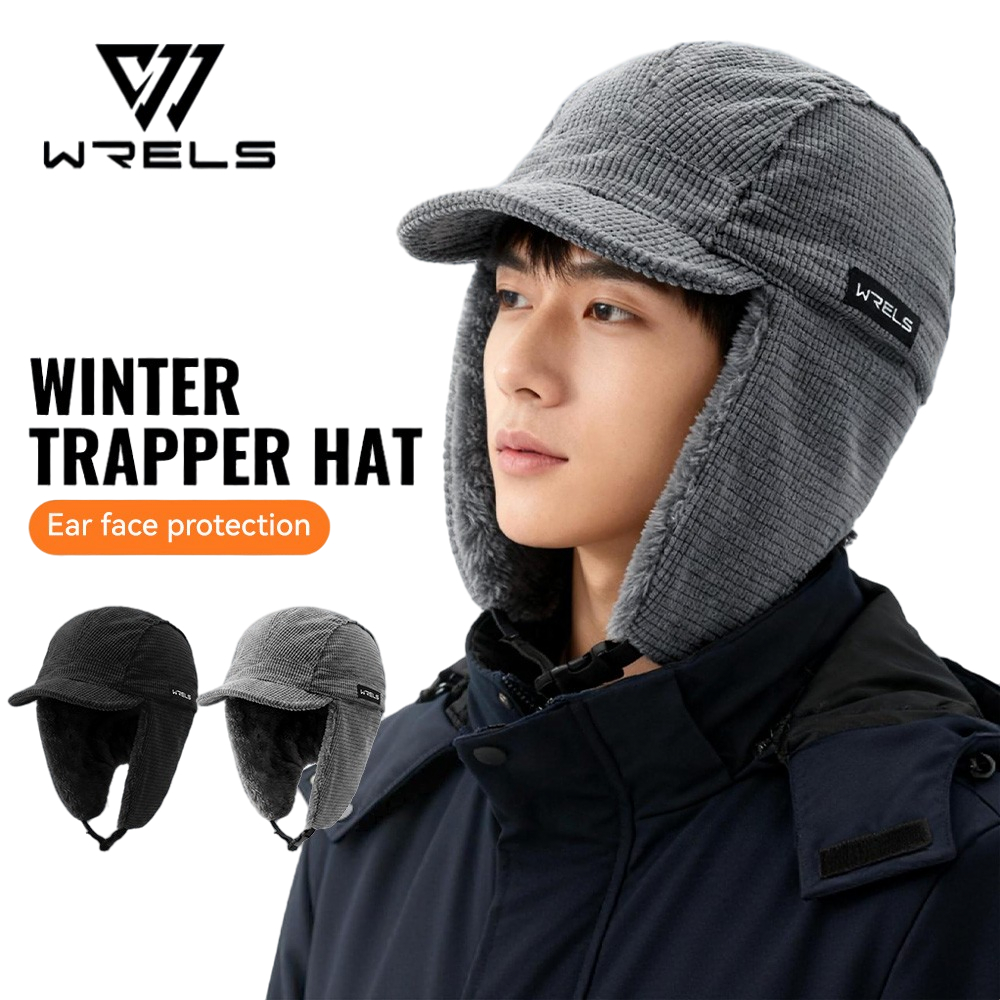 WRELS Winter Trapper Hat Ski Hat Warmth Ear Protection While Cycling ...