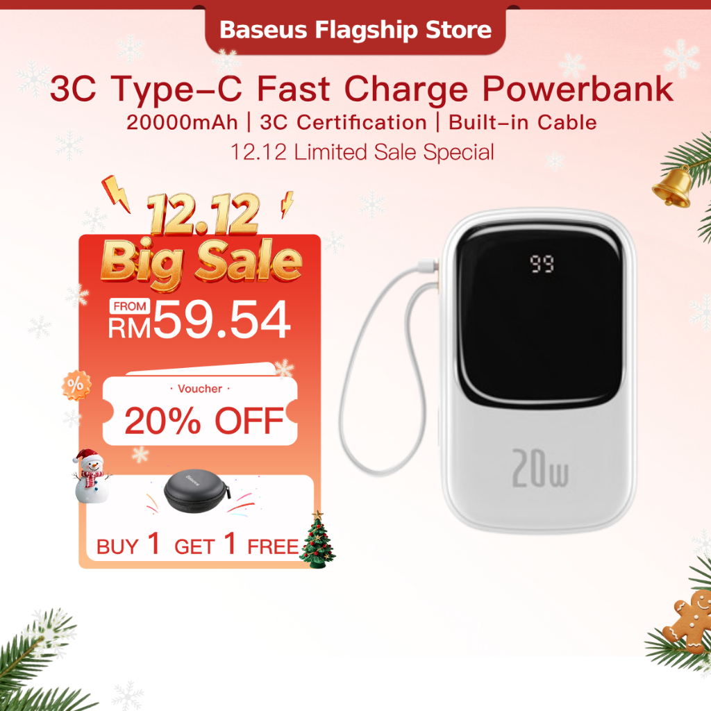 【CCC Certified Power Bank】Baseus Qpow Pro Power Bank 20000mAh 20W ...