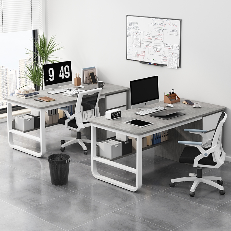 Office desk two people facing each other simple two-person employee ...