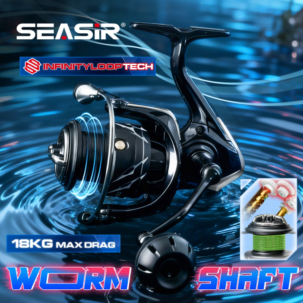 SEASIR Worm Shaft Spinning Reel ultra-dense winding Long Cast seawater ...