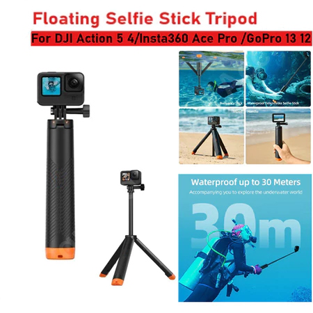 4 in1 Floating Selfie Stick Tripod For DJI Action 5 4/Insta360/GoPro 13 ...