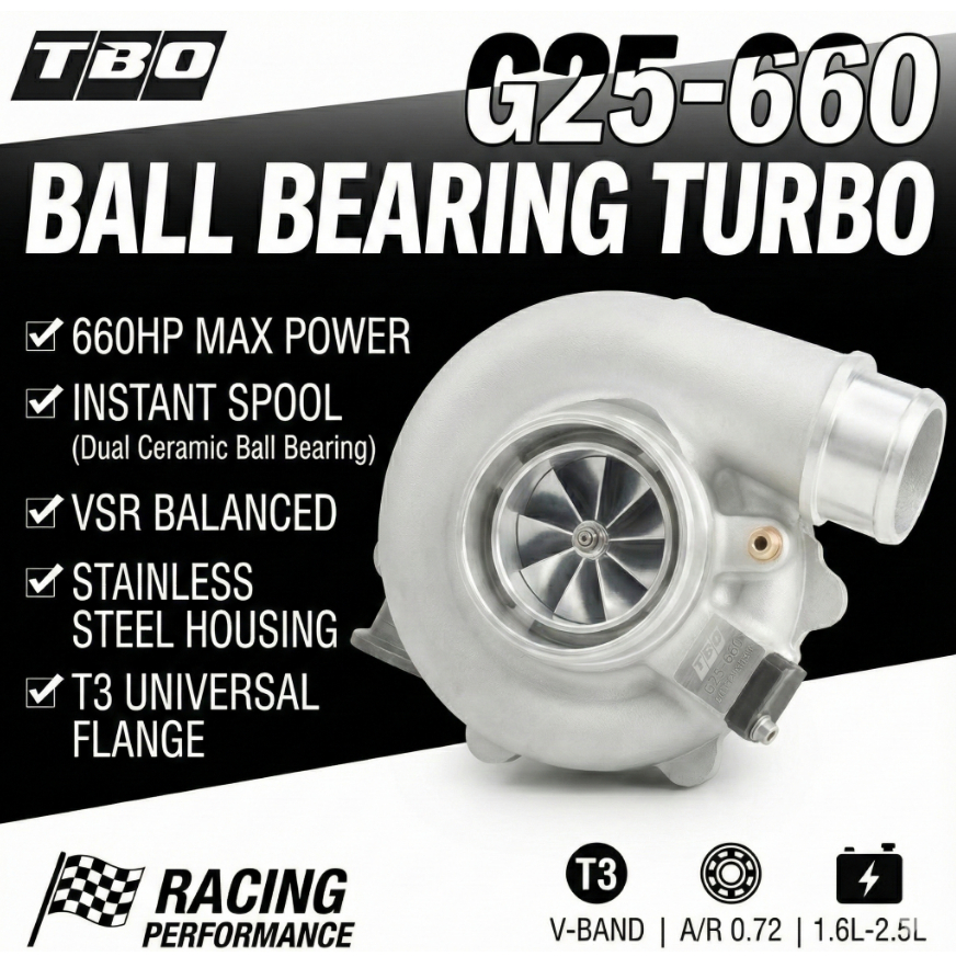 G25-660 Performance Turbocharger | Ceramic Ball Bearing | 660HP | T3 ...