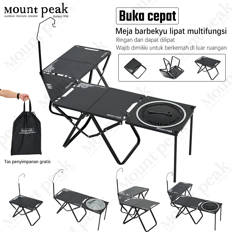 Mount Peak Meja camping table Portable With BBQ Rack Alloy carbon steel ...