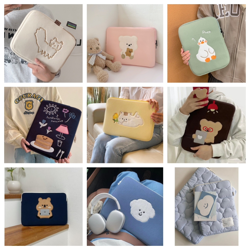 Laptop bag Korean ins cute soft laptop shockproof bag embroidery 10/11 ...