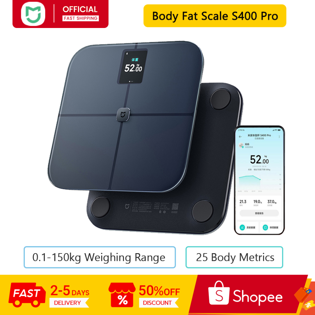 Xiaomi Mijia Body Fat Scale S400 Pro, 25 Body Metrics, BT Connection ...