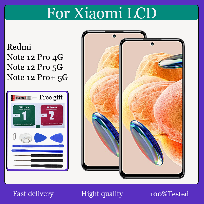 Original AMOLED For Redmi Note 12 Pro 4G Note 12 Pro 5G Note 12 Pro+ 5G ...