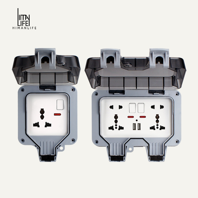 Avoir Outdoor Waterproof Socket With Lights Universal Socket Electrical ...
