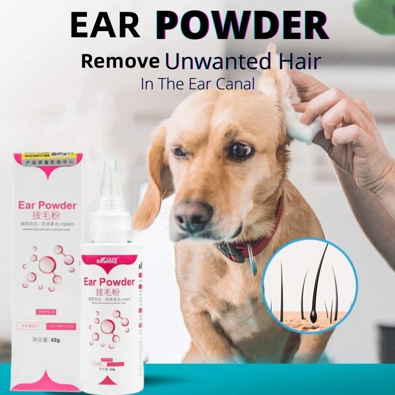 Pet Ear Plucking Powder Remov Hair Cat& Dog Ear Cleaner Ear Care Excess ...