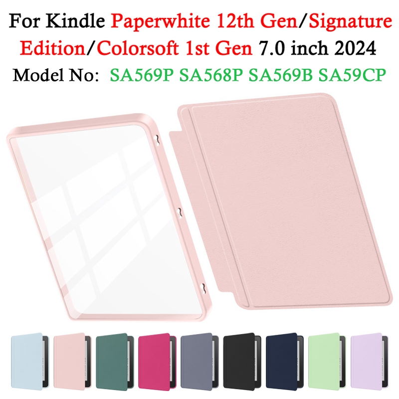 For Kindle Paperwhite 12th Gen 2024 7'' E-Reader Case Snap-on Acrylic ...