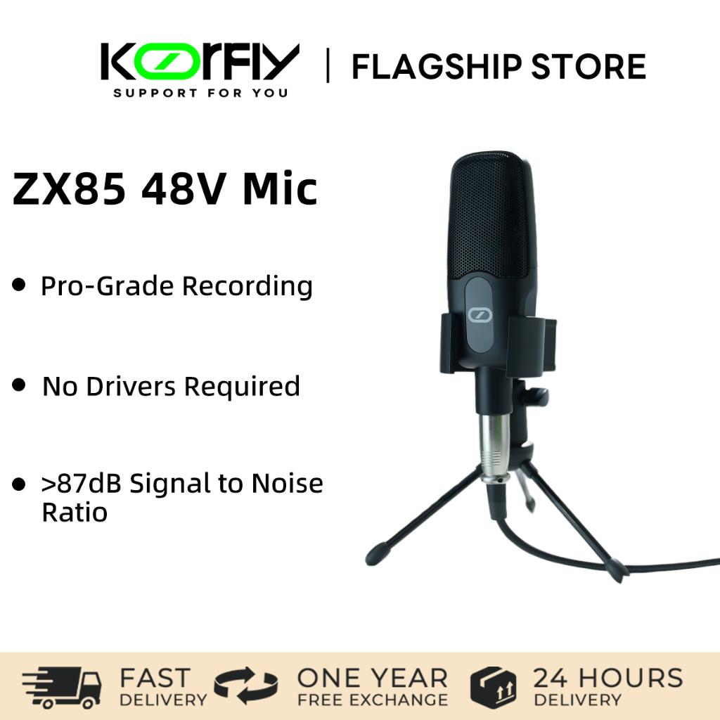 Koorfly KF-ZX85 Condenser Karaoke Microphone Professional Mic Full Set ...
