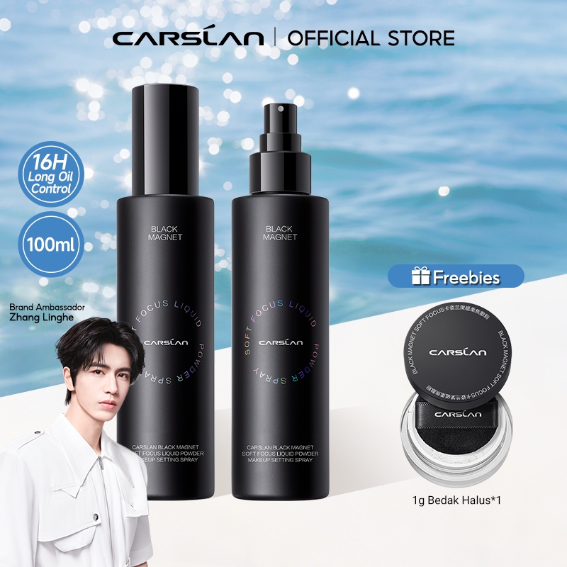 Carslan Black Magnetic Setting Spray Kawal Minyak Fix Makeup Tahan Air ...