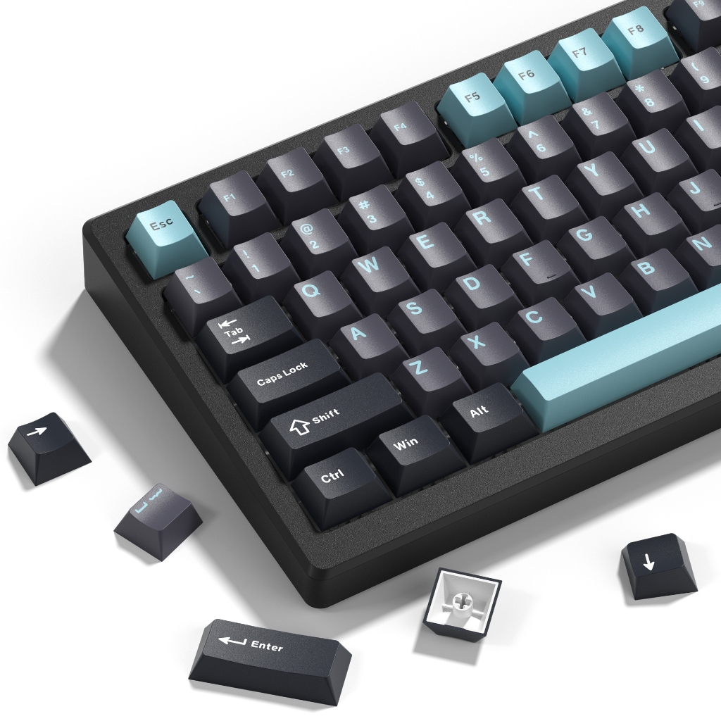 Womier 138 Keys Retro Grey PBT Double Shot Keycap Set Cherry Profile ...