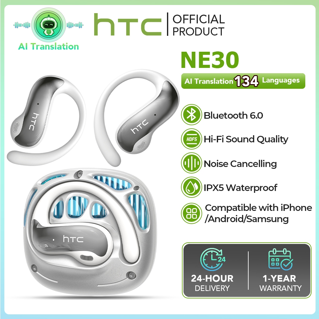 HTC NE30 GAMING Earphone | Bluetooth 6.0 | 40ms ULTRA-LOW LATENCY for ...