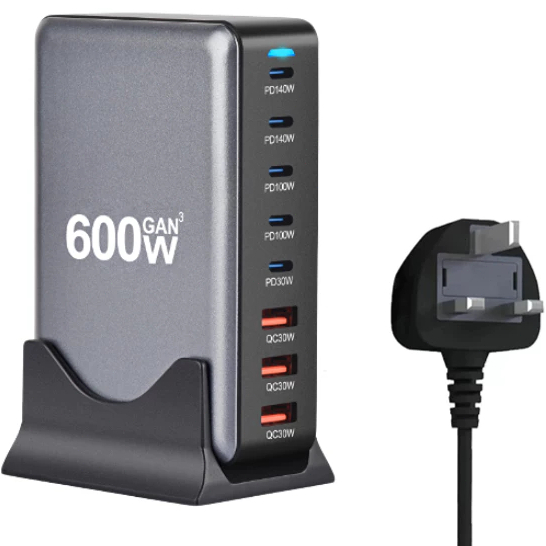 600W/800W GaN Desktop Charger 8 Port USB 5C+3A Type C PD Charger Fast ...