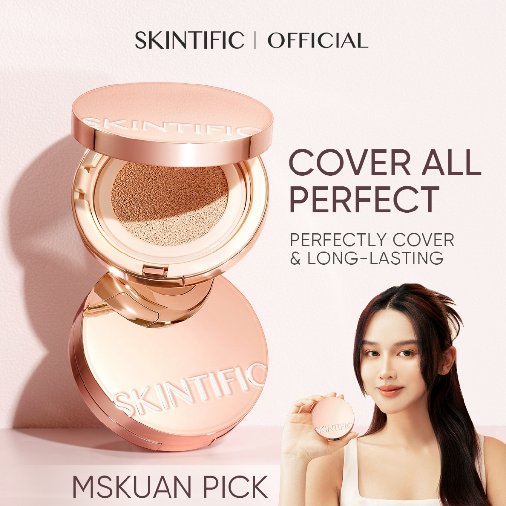 SKINTIEIC Cover All Perfect Cushion Foundation Poreless Flawless With ...