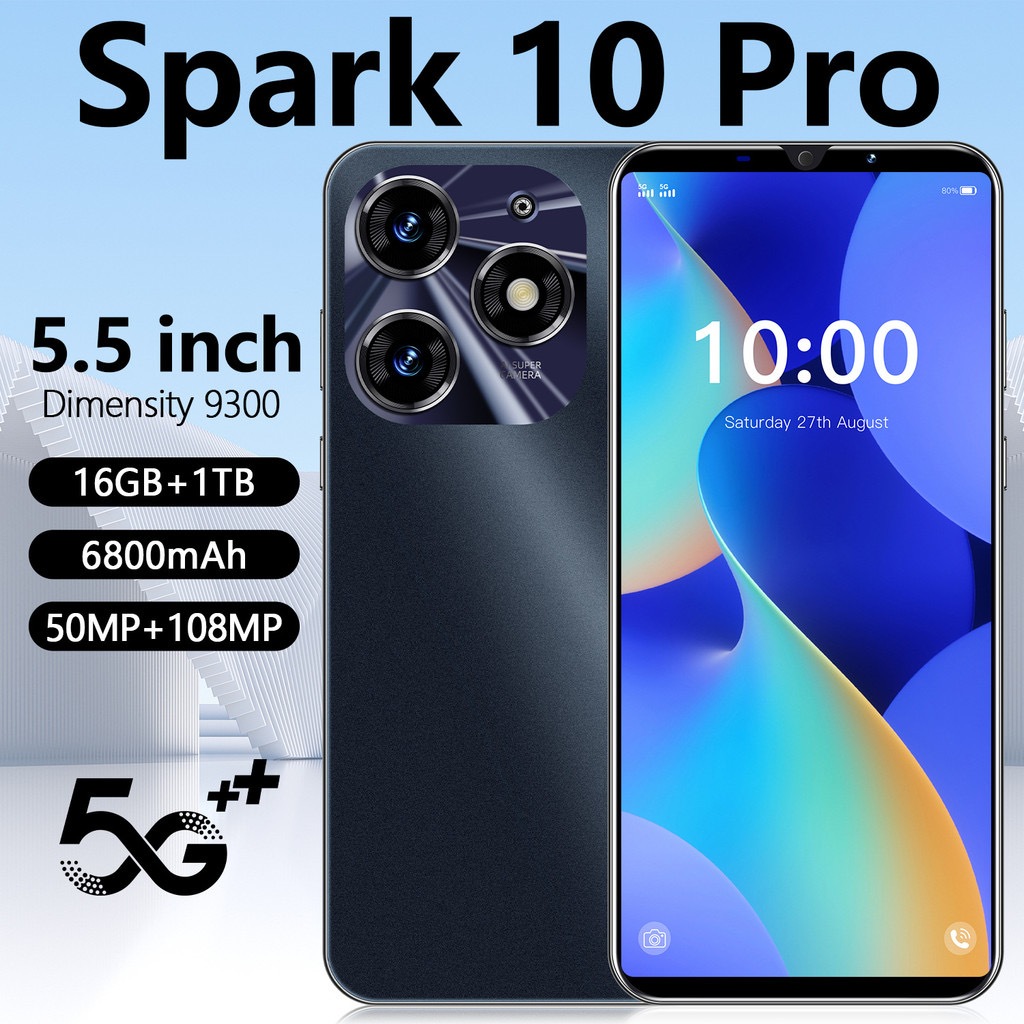 Spark10 Pro Smartphone 5G Murah 5.5-inch Screen | Large Memory 16GB ...