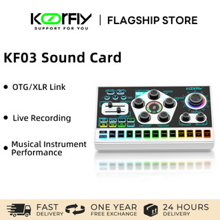 KoorFly KF03 Sound Card 48V Mixer Condenser Mic Kit Eliminate Raw Songs ...