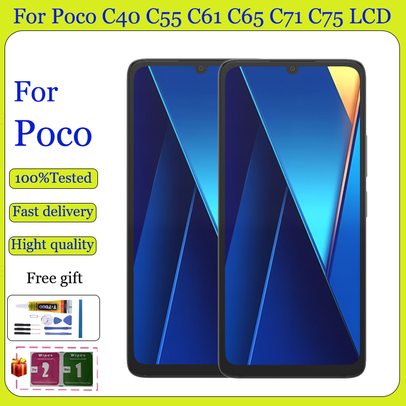 Original For Xiaomi Poco C40 C55 C61 C65 C71 C75 4G 5G LCD Display ...