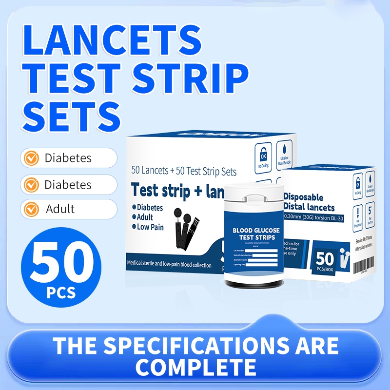 50PCS Blood Glucose Test Strips and 50 Pcs Lancets Blood Sugar Test Kit ...