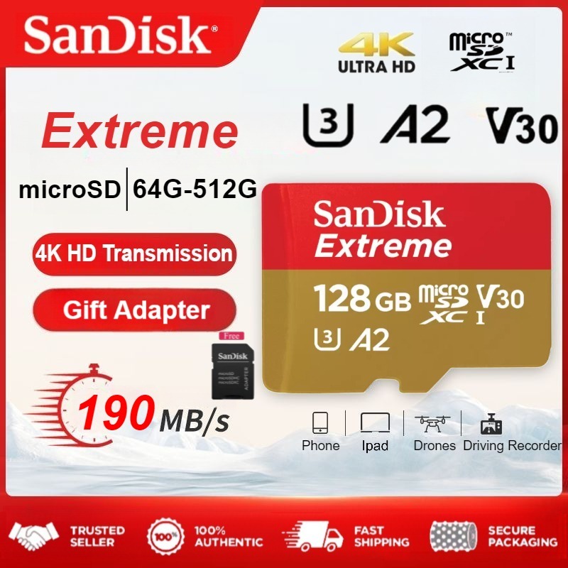 (Multi-Device Support) SanDisk Extreme MicroSD Card A2 Class 10 – Up to ...