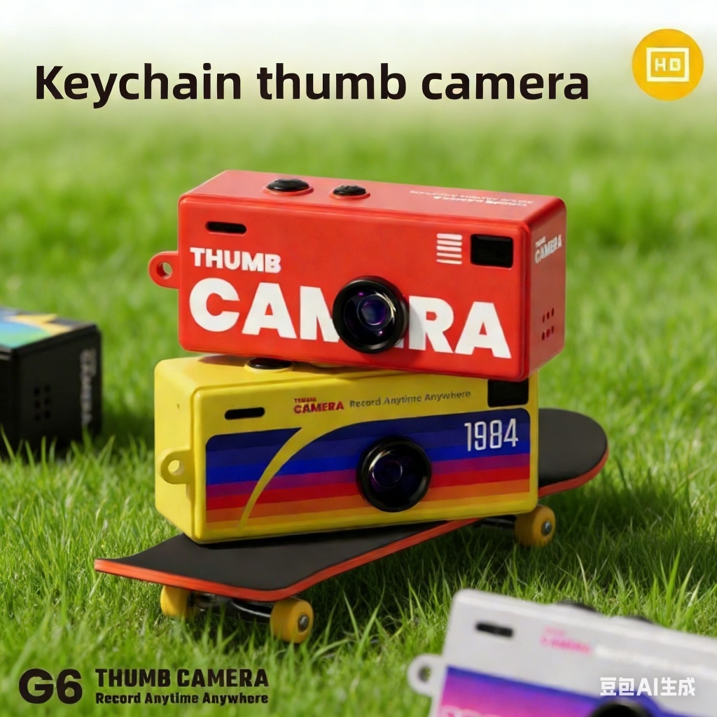 Mini Camera Student Outdoor Thumb Retro Camera Keychain Mini Digital ...