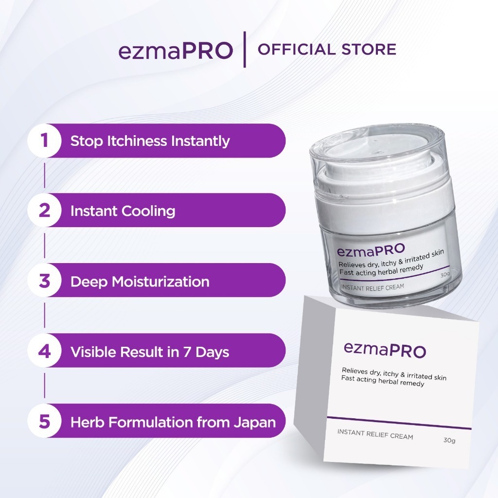 Eczema cream itchy ezmaPRO Instant Relief Cream Herbal, Krim Herbal ...