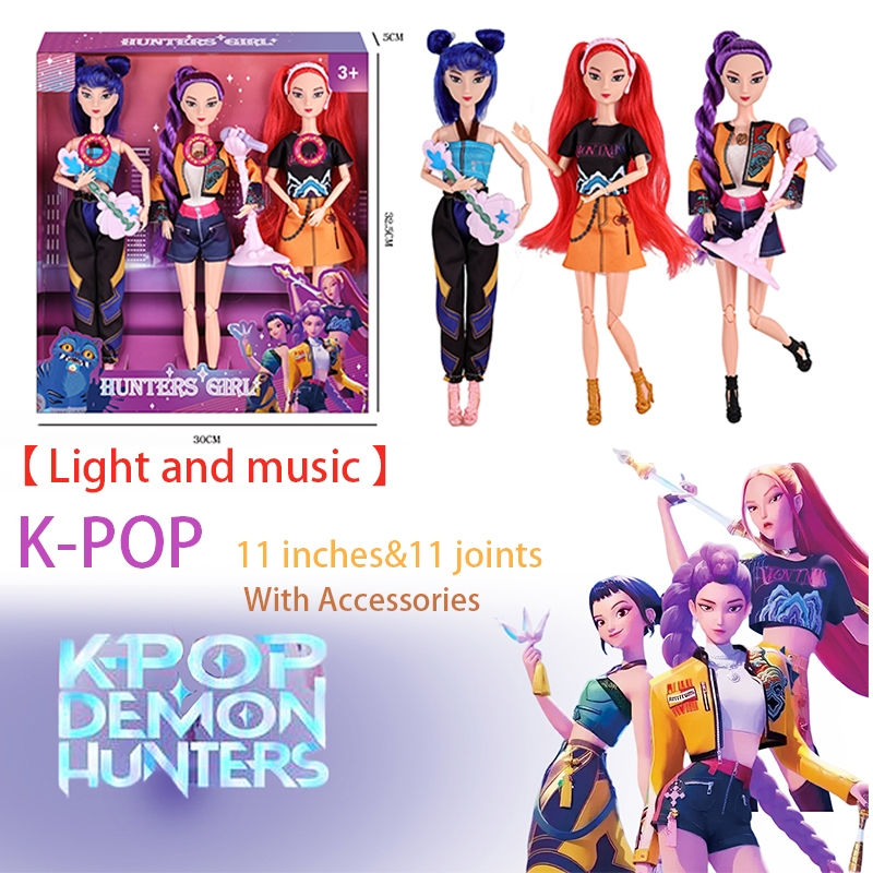 🎁24h MY🎁 KPop Demon Hunters Rumi Zoey Mira Action Figure Movable Joint ...