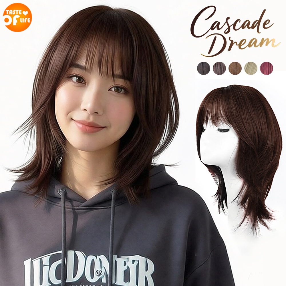 Wolf Tail Wig | Wolf Cut 40cm Straight Full Hair Wig With Bangs ...