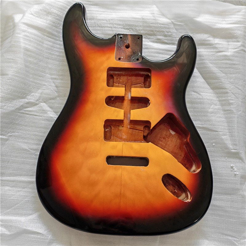 Sunburst 6 Strings ST Electric Guitar Body,Quilted Maple Skin Top ...