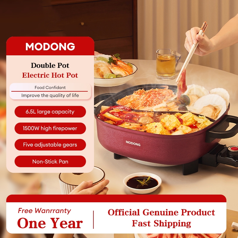 MODONG Korean Yuanyang Pot 6.5L Large Capacity Divided Hot Pot with ...